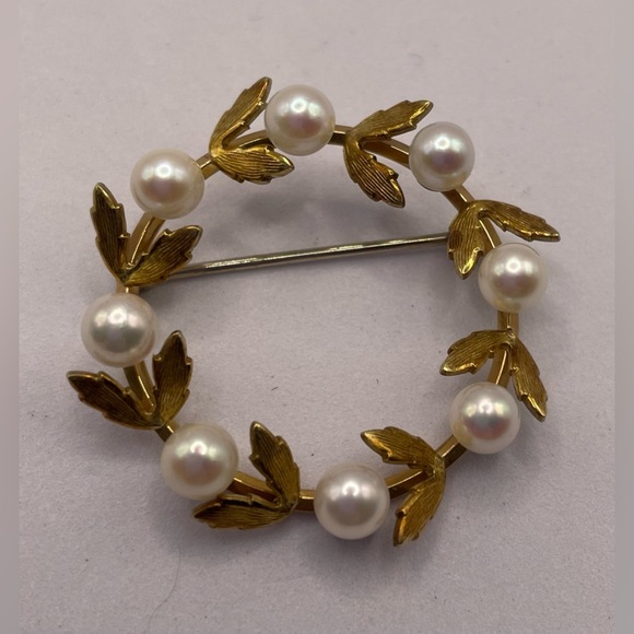 Vintage | Jewelry | Vintage Signed Krementz Circle Wreath Brooch Pin ...